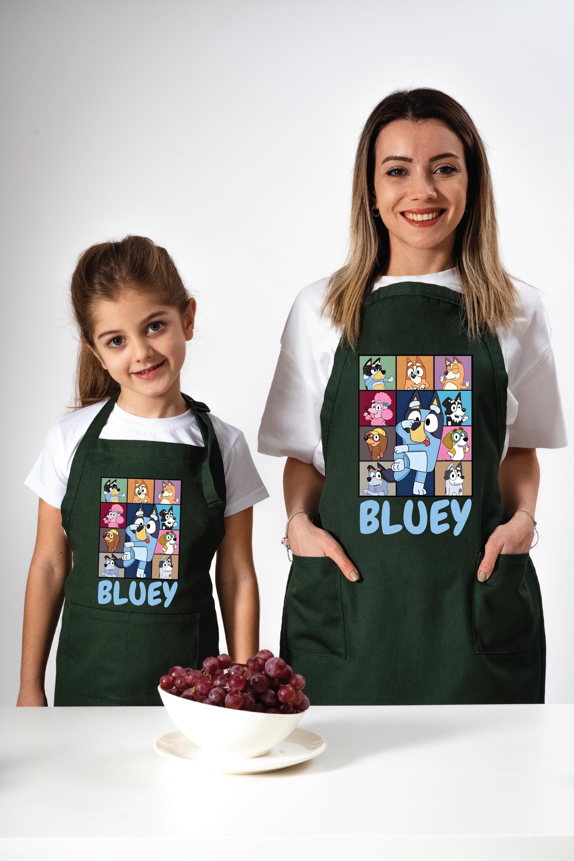 Bluey Apron, Blue Dog Apron, Bluey Matching Apron, Mom Apron, Youth ...