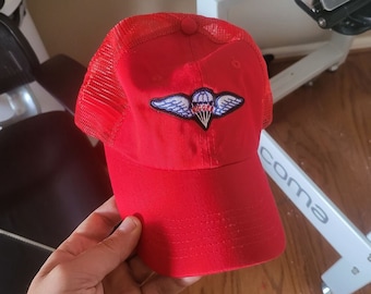 Red Parachute Rigger Hat - Etsy