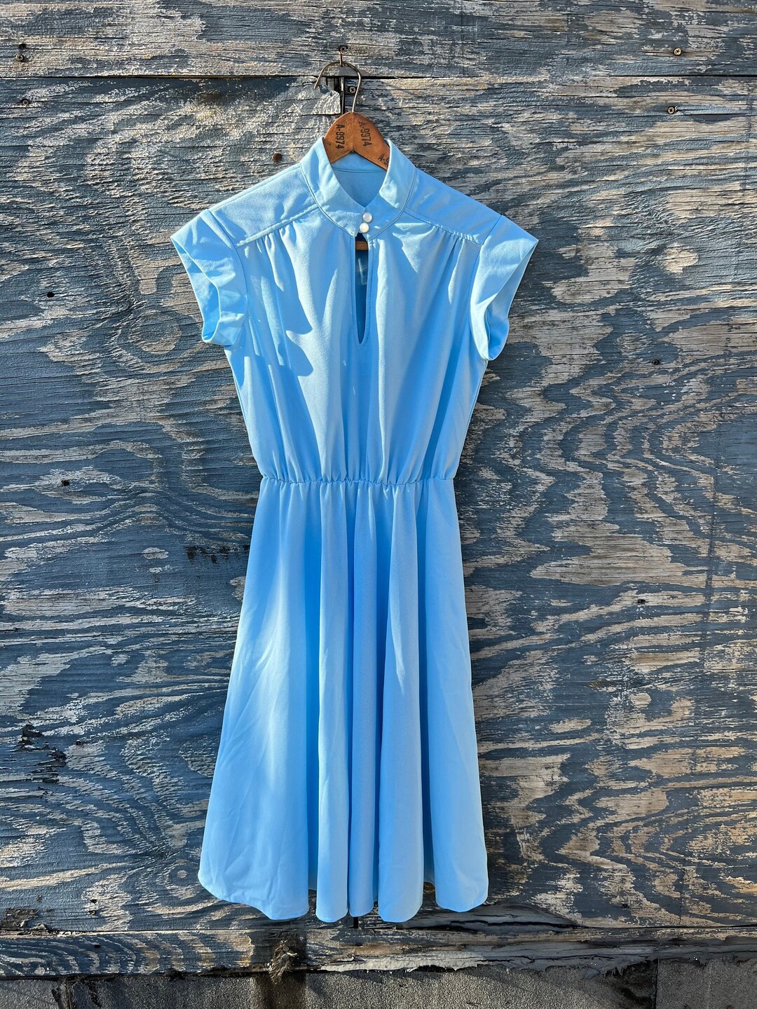 Vintage 70s Powder Blue Polly Summer Dress - Etsy