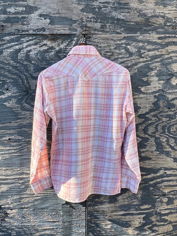 Vintage plink plaid 70s western style flannel shirt - Gem
