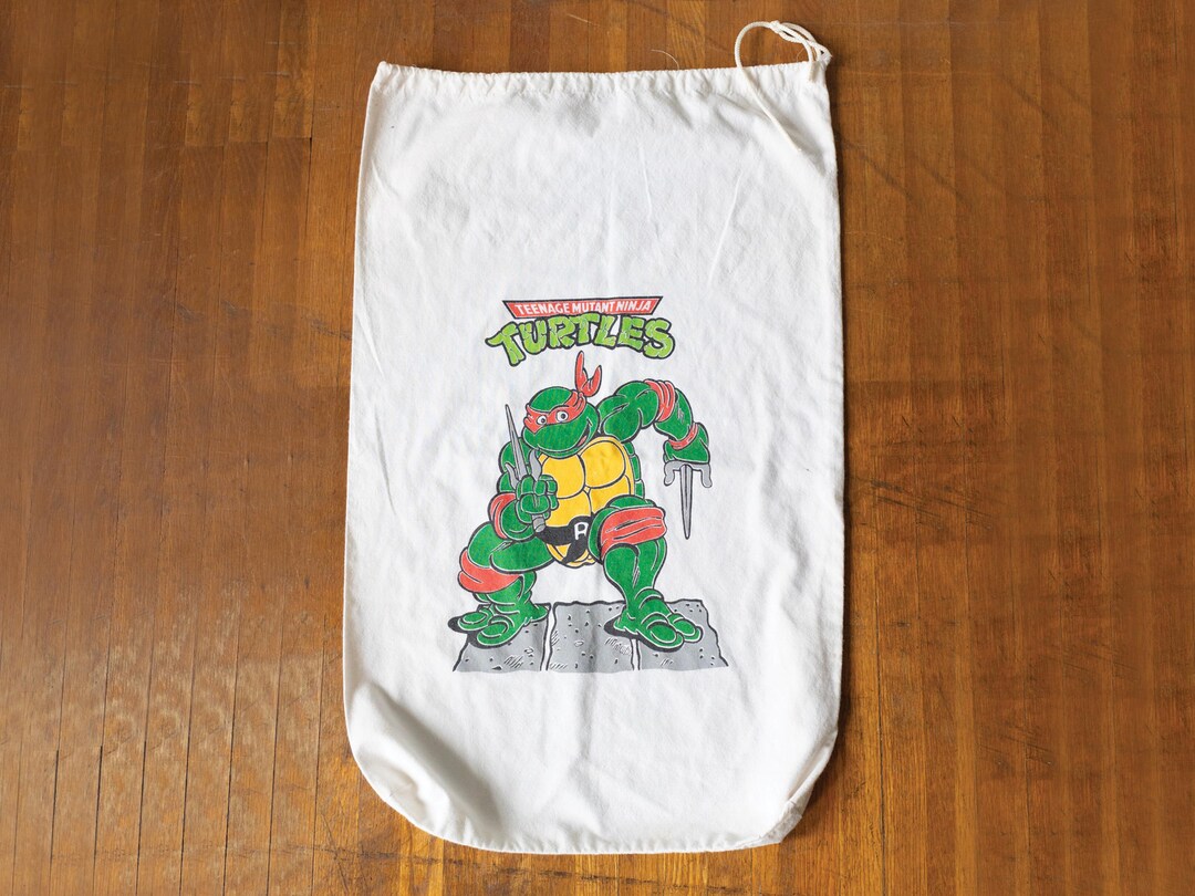Vintage Original Teenage Mutant Ninja Turtles Cotton Laundry Sack / Bag ...