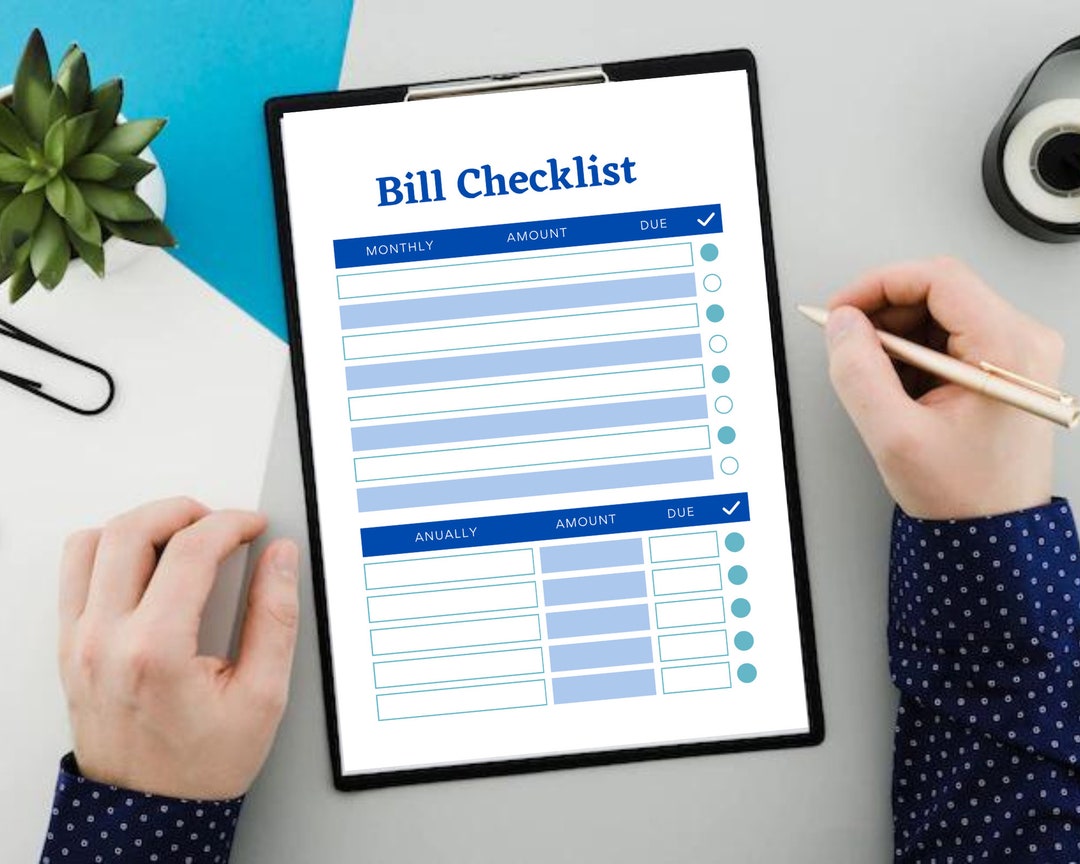 Monthly Bill Tracker, Bill Payment Checklist, Printable Bill Payment ...