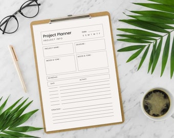 Project Planner Pdf. Printable, Work Planner, Project Timeline Tracker ...