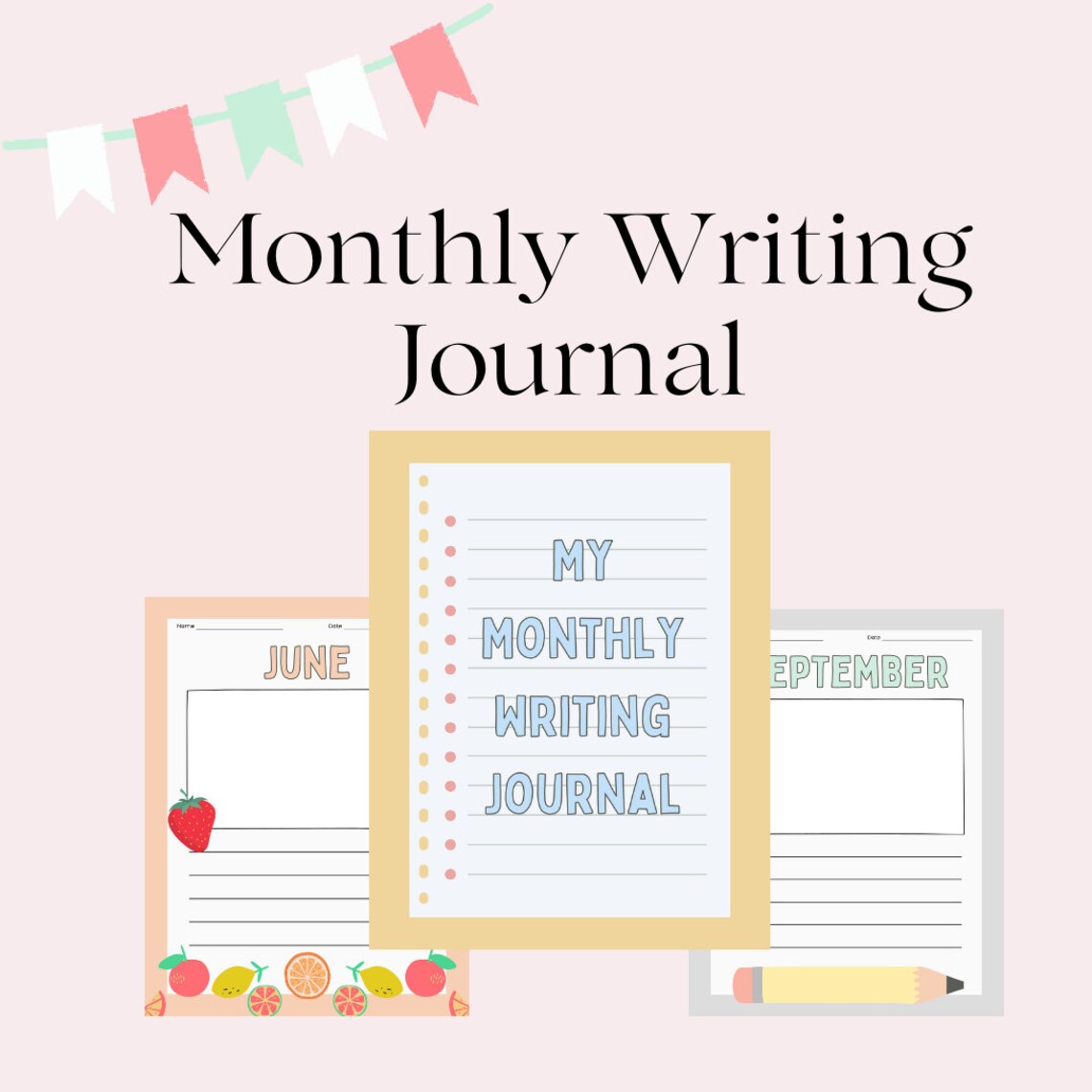 Monthly Writing Journal Printable, Monthly Journaling, Writing Prompts ...