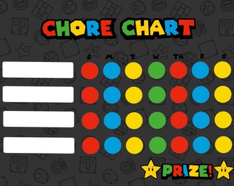 Printable Super Mario Chore Chart - Etsy