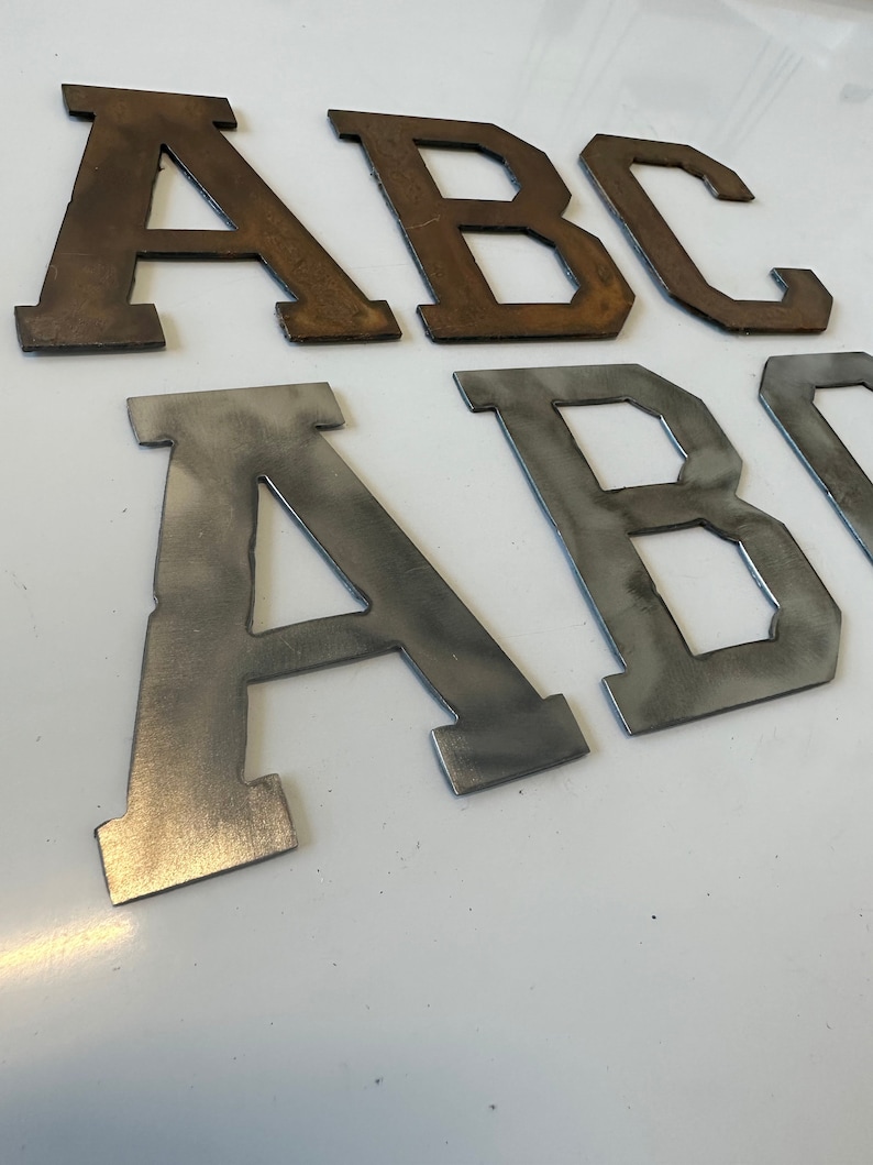 6 Inch Metal Letters and Numbers Rusty or Natural Steel - Etsy
