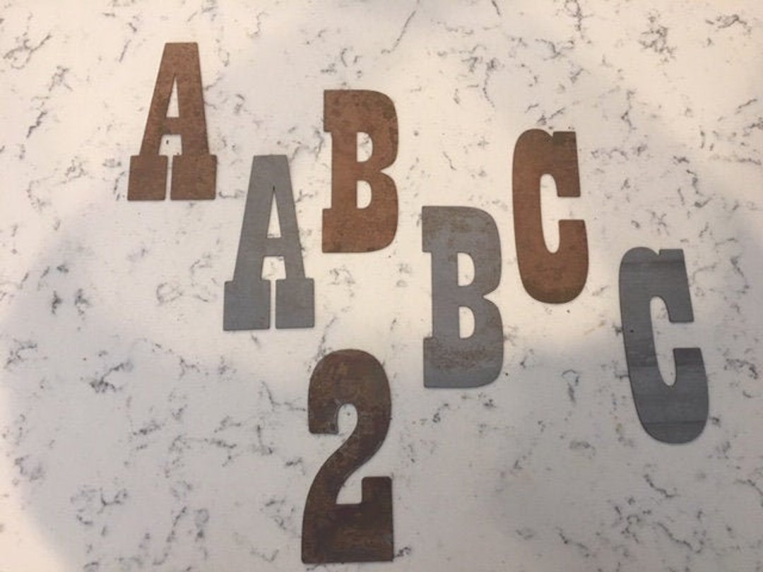 2 Inch Metal Letters and Numbers Rusty or Natural Steel Finish - Etsy
