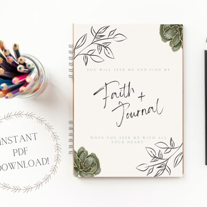 Digital OR Printable Faith Journal Bible Study Notebook for Christians ...