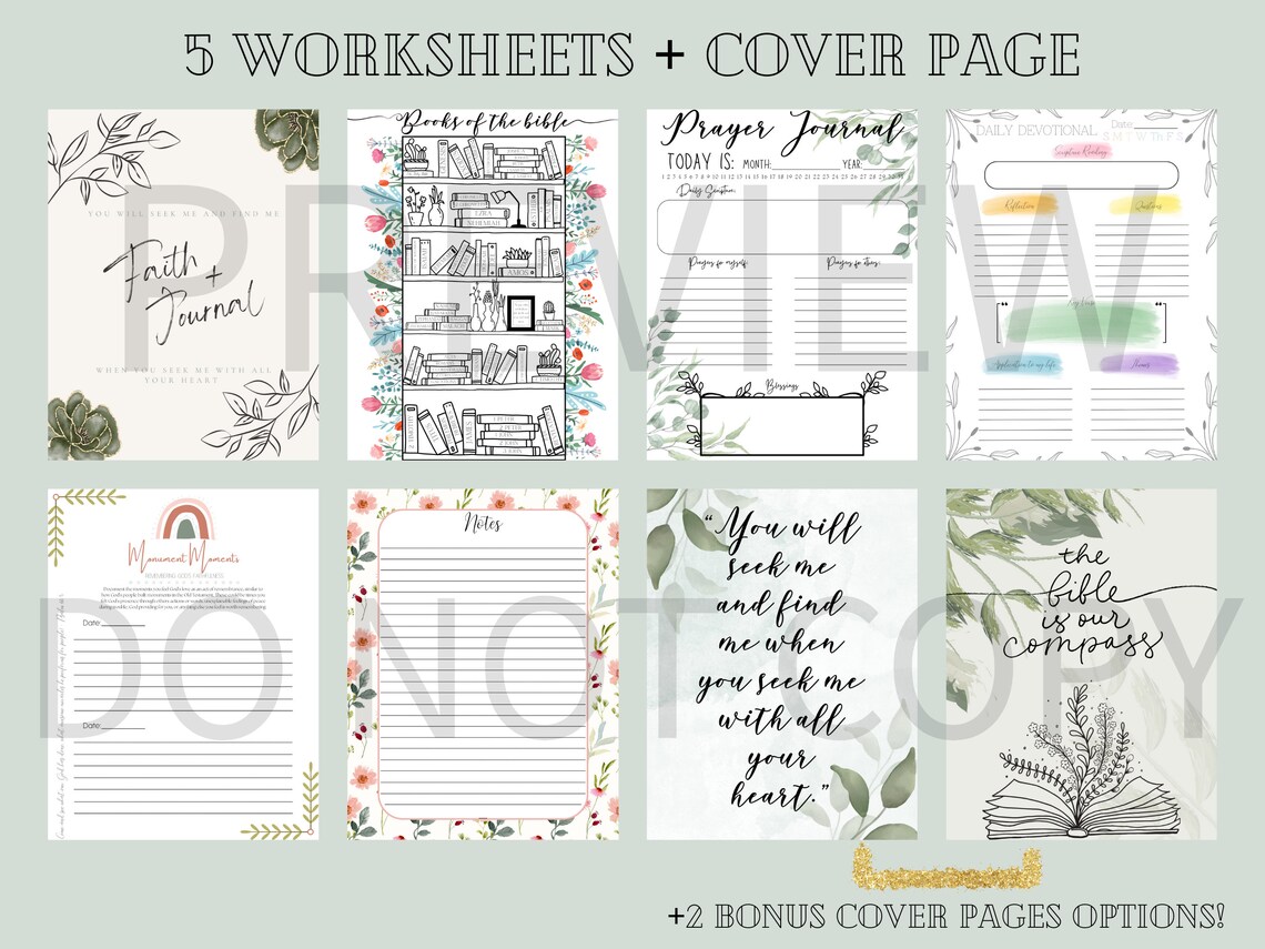 Digital OR Printable Faith Journal Bible Study Notebook for Christians ...