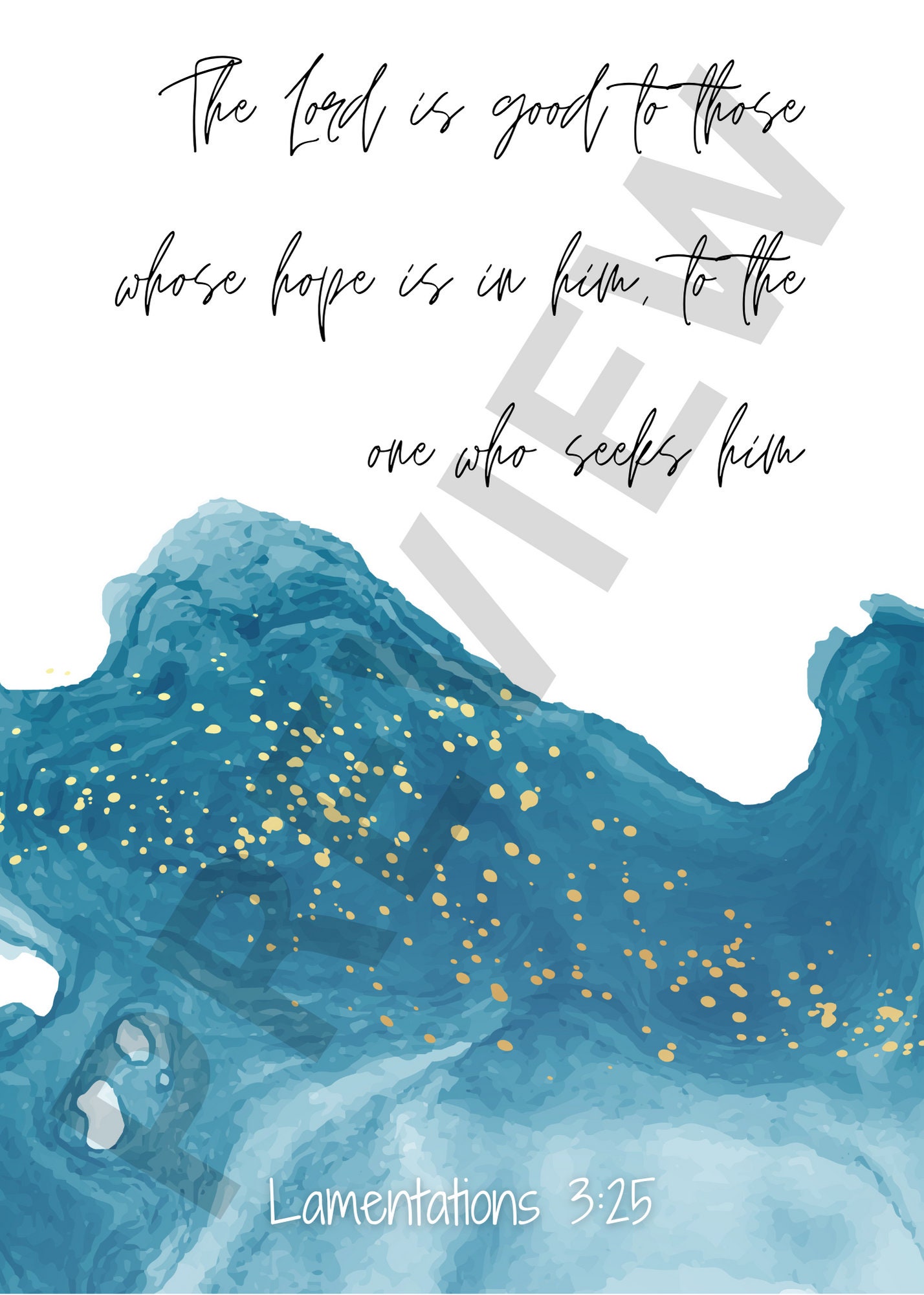 Abstract Teal Watercolor Bible Verse Art Printable Digital Download ...