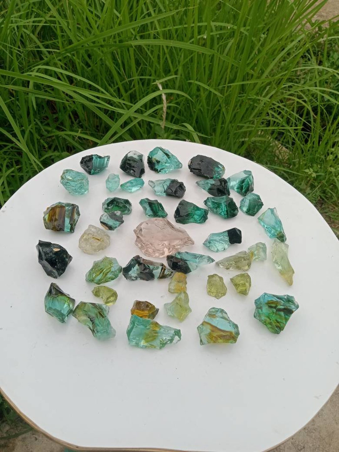 39 Pcs/880 Gr Andara Crystals Mix Colors With Yellow Fiber - Etsy