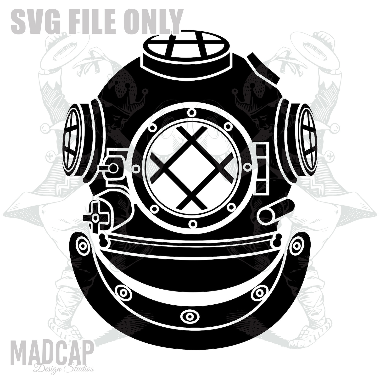 Classic Dive Helmet Design .SVG File - Etsy
