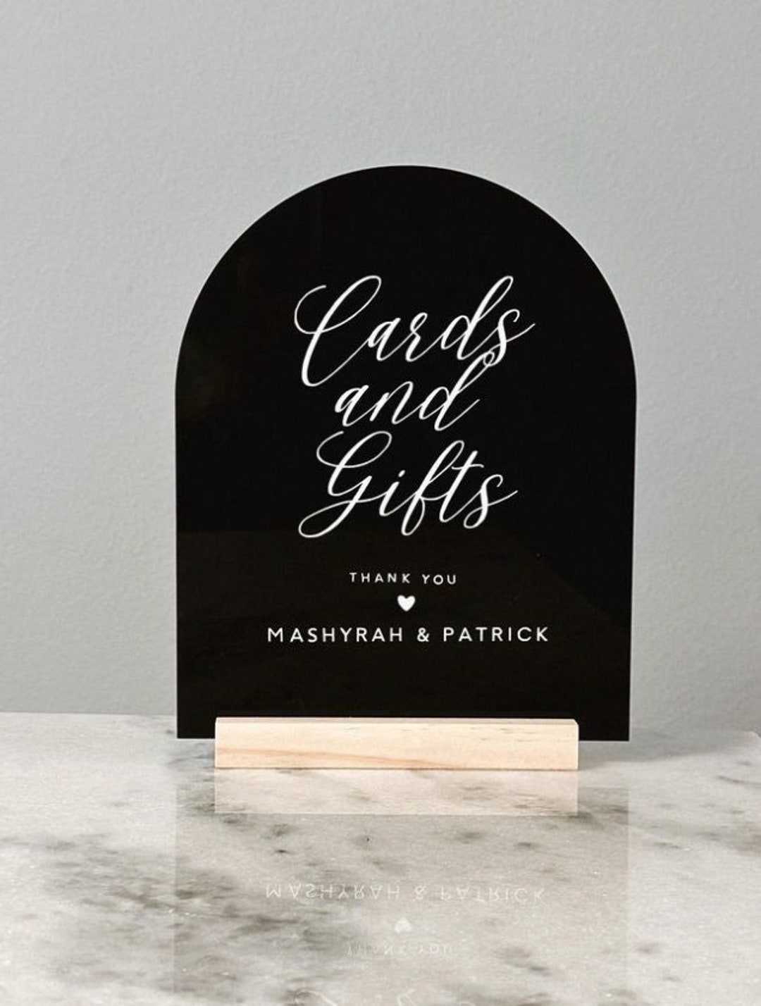 Acrylic Sign - 8x10 Inch Arch - Black Acrylic Sign With Wood Stand ...