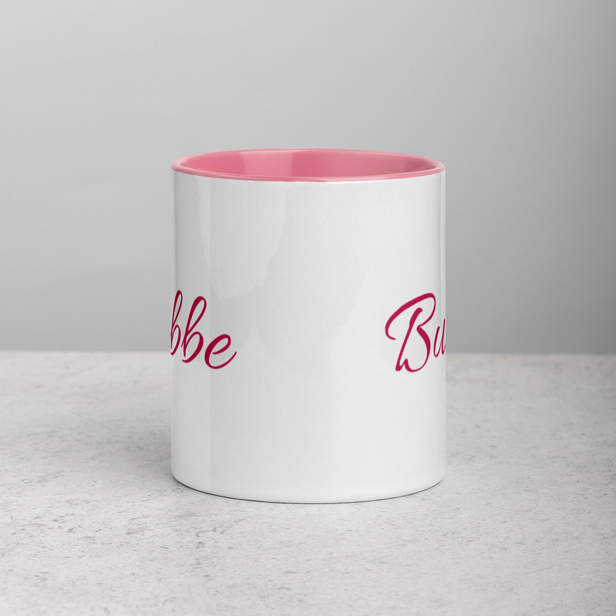 Bubbe Jewish Mug Pink Color Inside and Handle Grandmother - Etsy