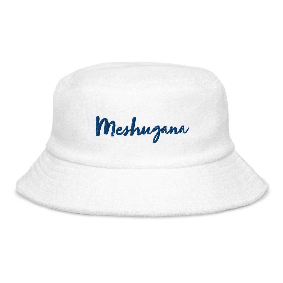 Meshugana Jewish Yiddish Unstructured Terry Cloth Bucket Hat, Funny ...