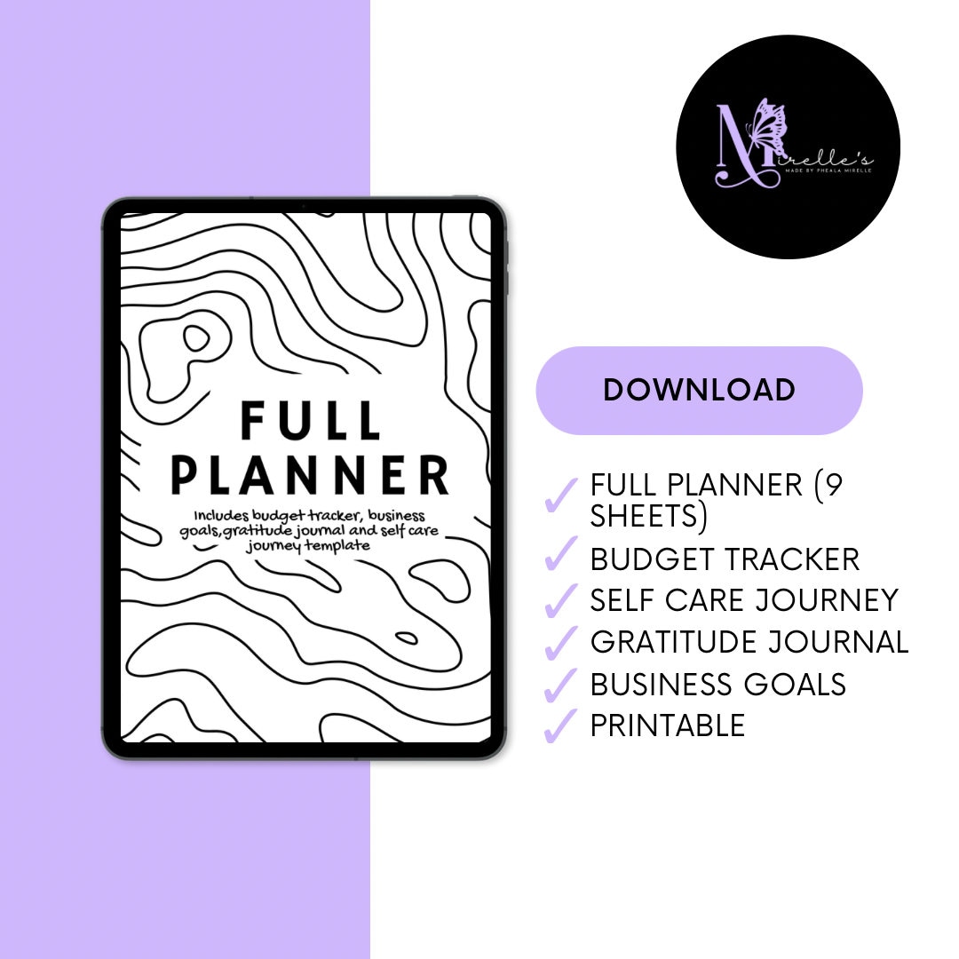 Printable Full Planner, PDF Instant Download, Printable Planner ...