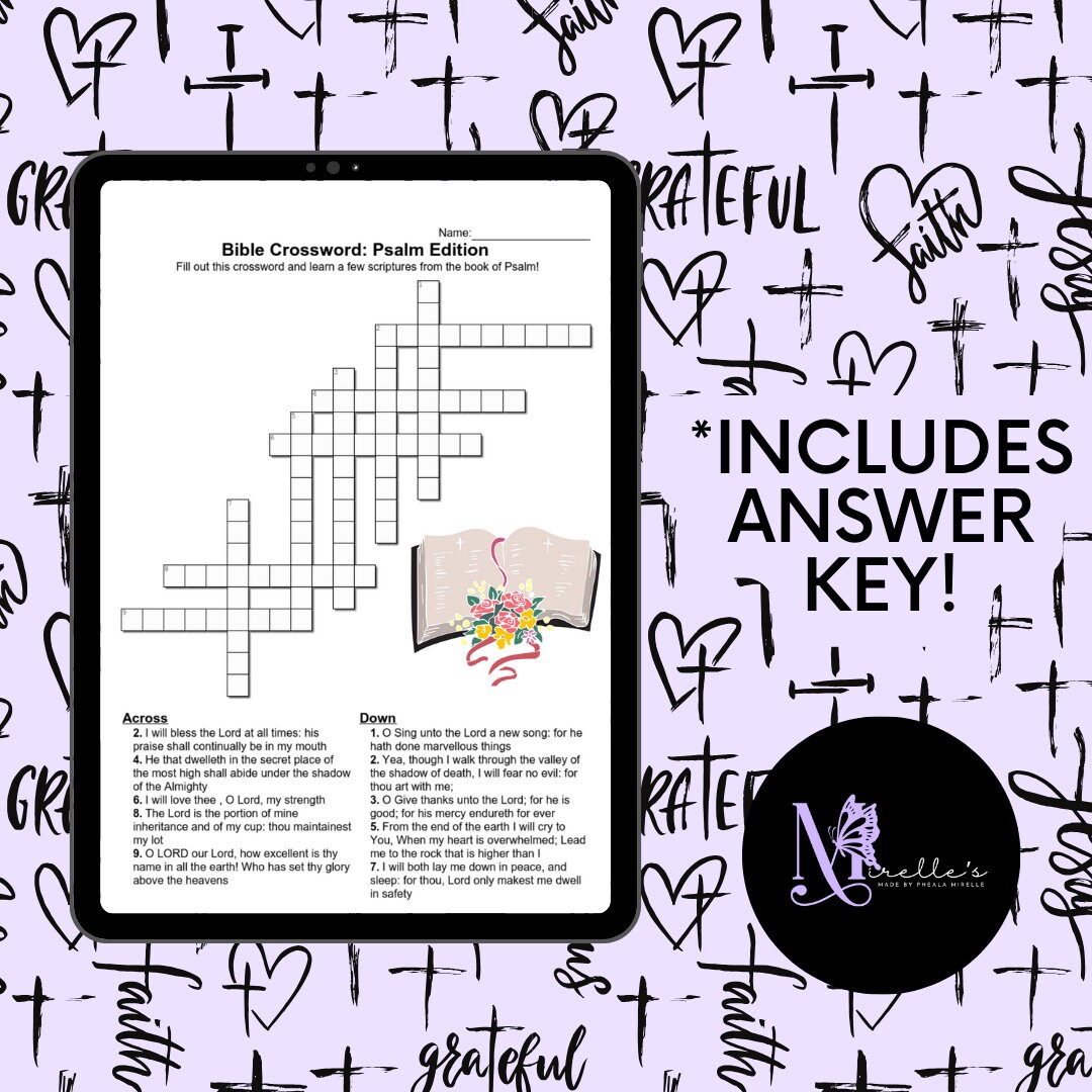 Psalm Bible Crossword, Scripture, Bible Study, Bible Trivia, Christian ...
