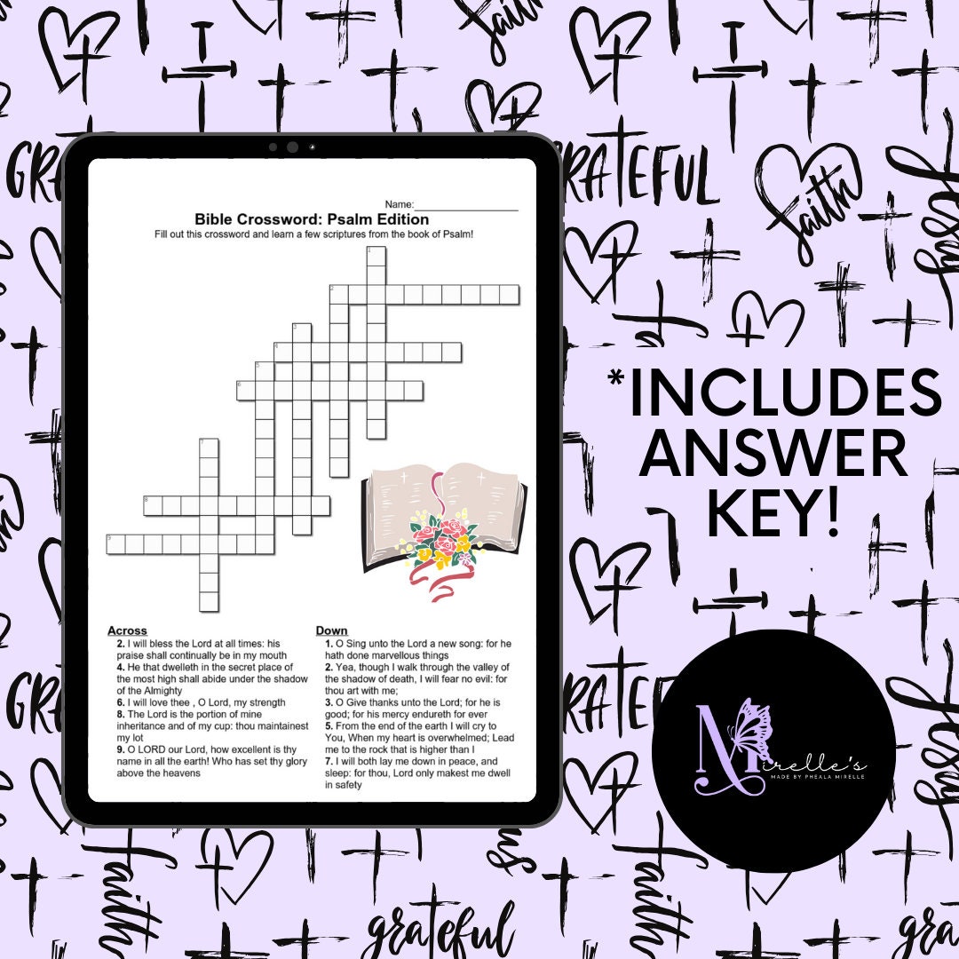 Psalm Bible Crossword, Scripture, Bible Study, Bible Trivia, Christian ...