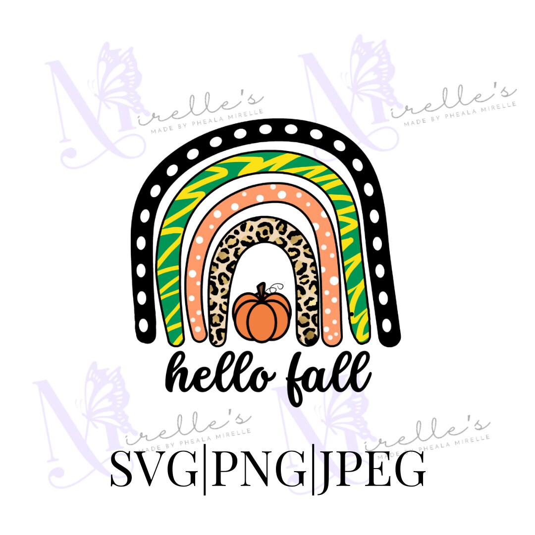 Hello Fall SVG, Instant Download, PNG Files, Fall Shirt, Hello Fall ...