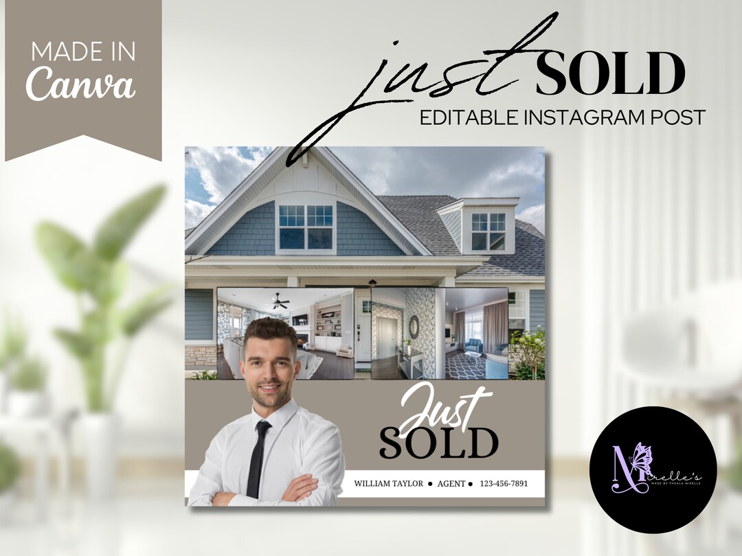 Real Estate Instagram Post, Just Sold Graphic, Real Estate Marketing ...