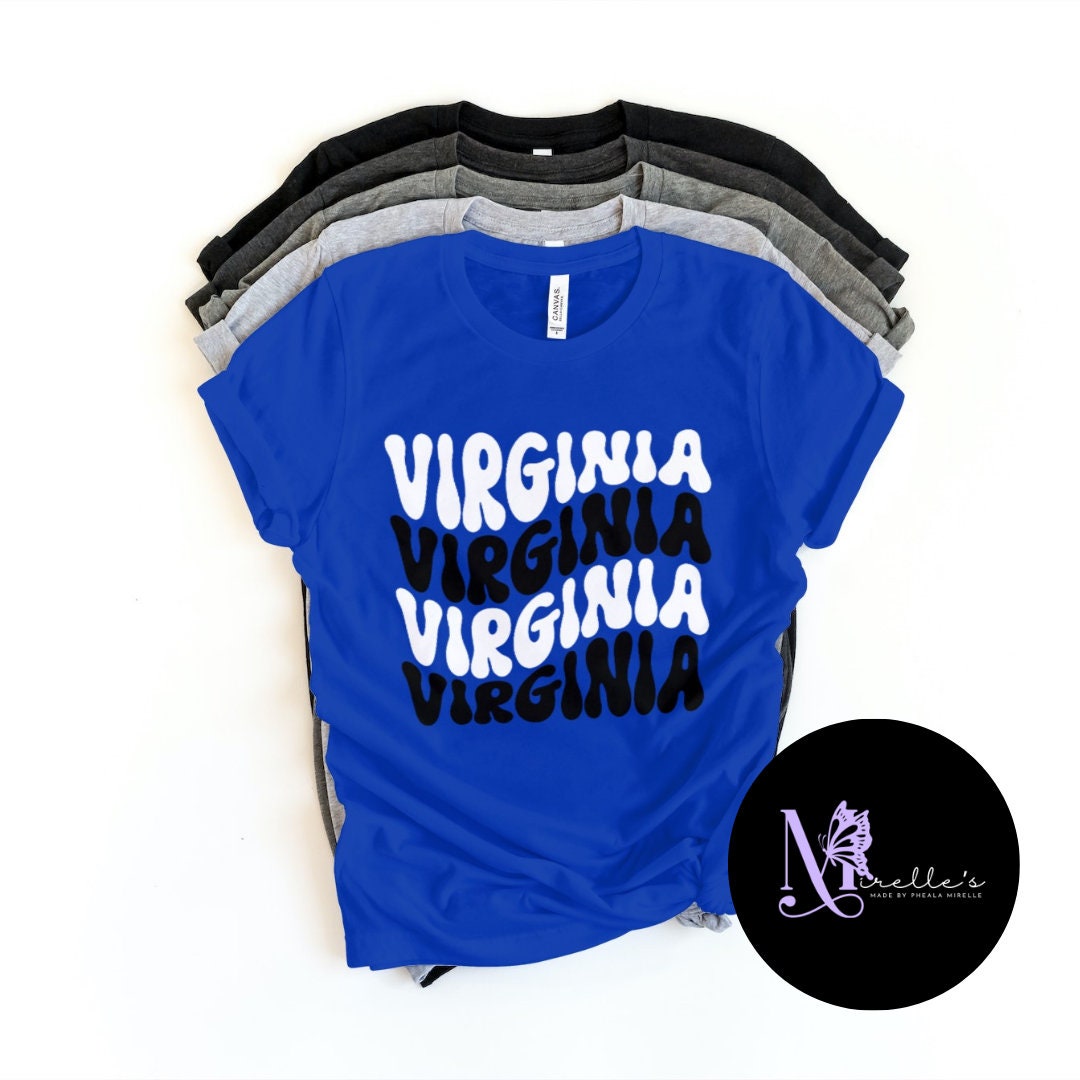 Virginia Shirt, Vintage Groovy Font, US State Shirt, Virginia Girl ...
