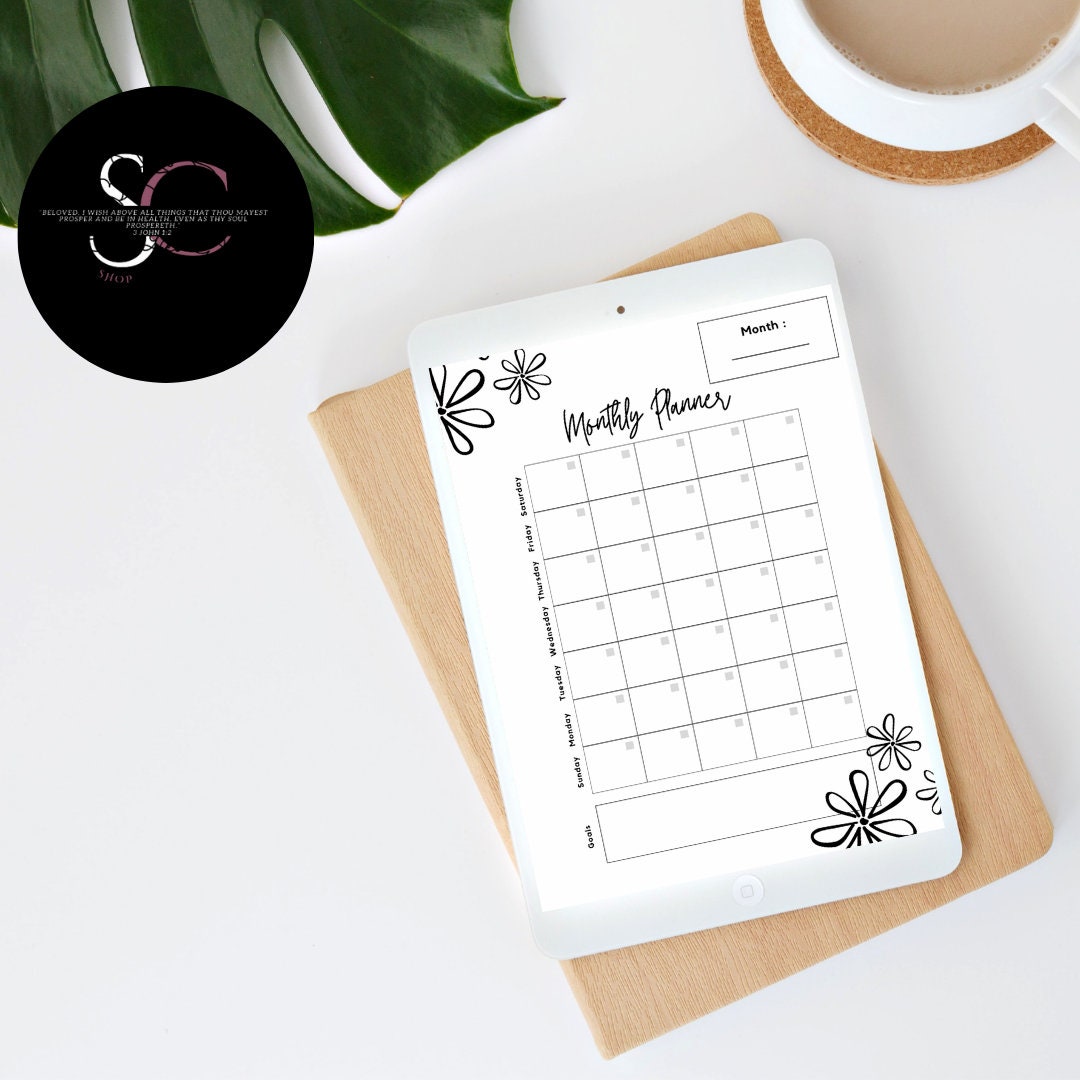 Monthly Planner Printable A2 Instant Download Printable - Etsy