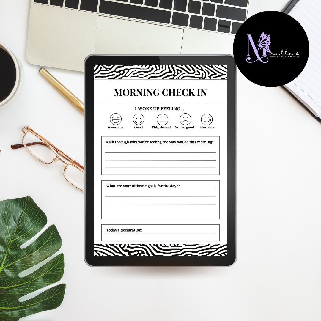 Morning Check in Printable, PDF Download, Instant Download, Morning ...