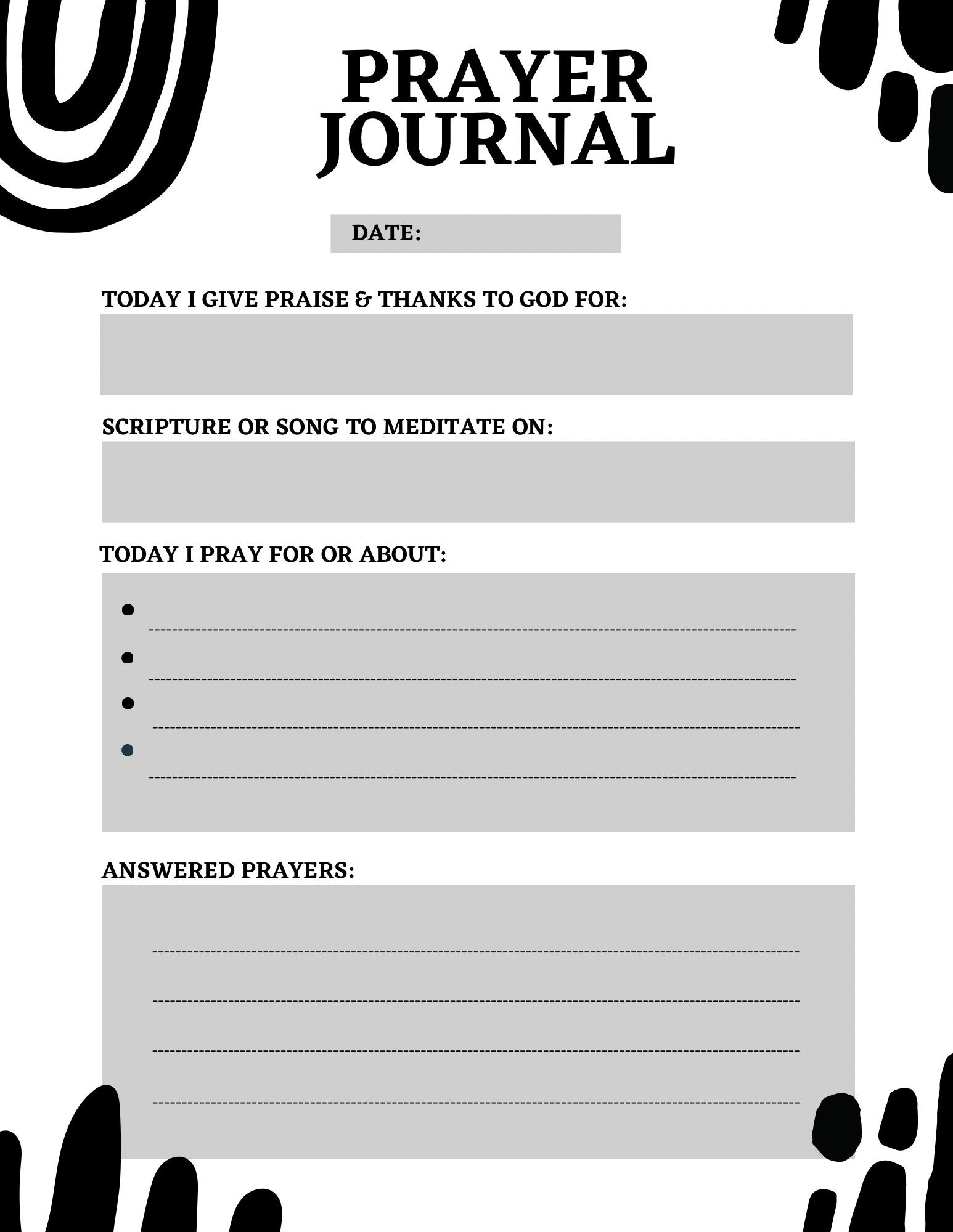 Printable Prayer Journal Instant Download Pdf Download Prayer