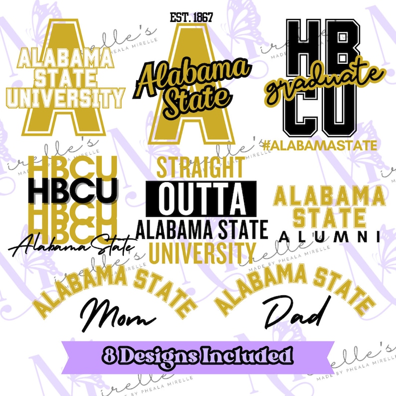 Alabama State University PNG Bundle, HBCU Collection, ASU Shirt, Black ...