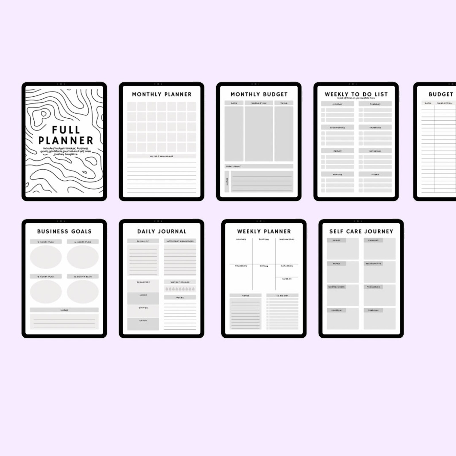 Printable Full Planner, PDF Instant Download, Printable Planner ...