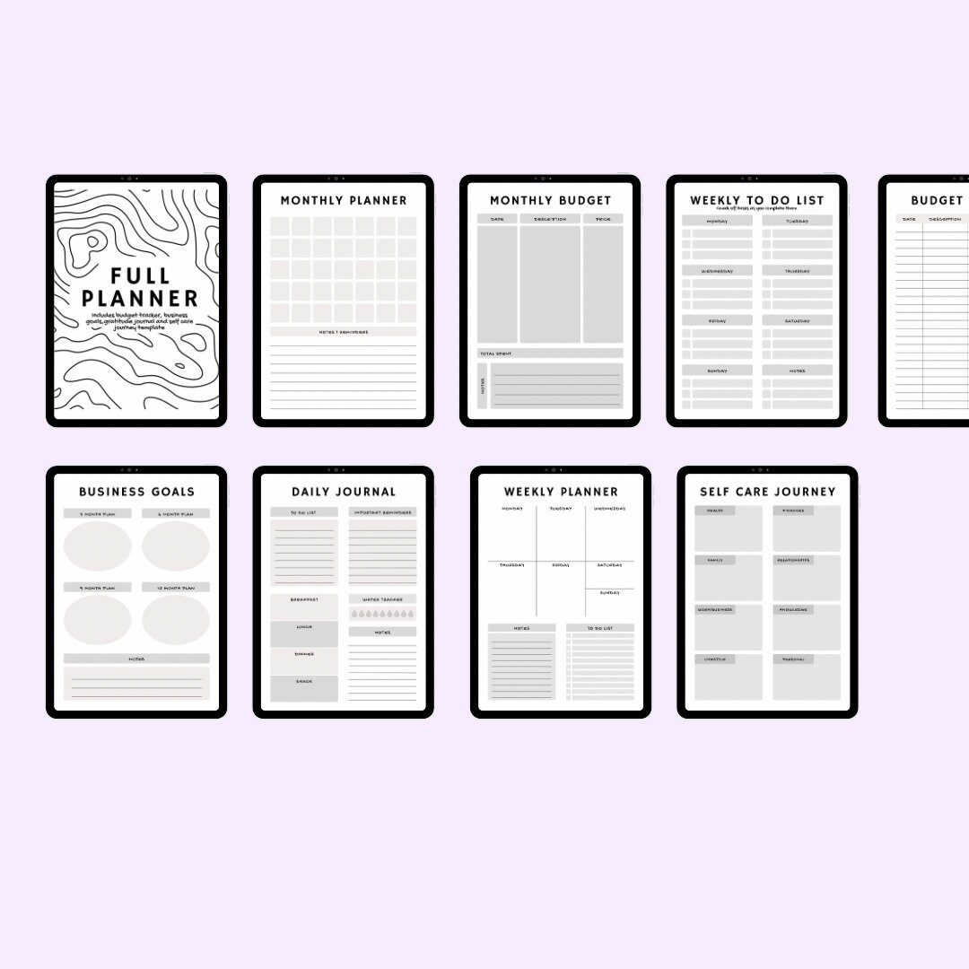 Printable Full Planner, PDF Instant Download, Printable Planner ...