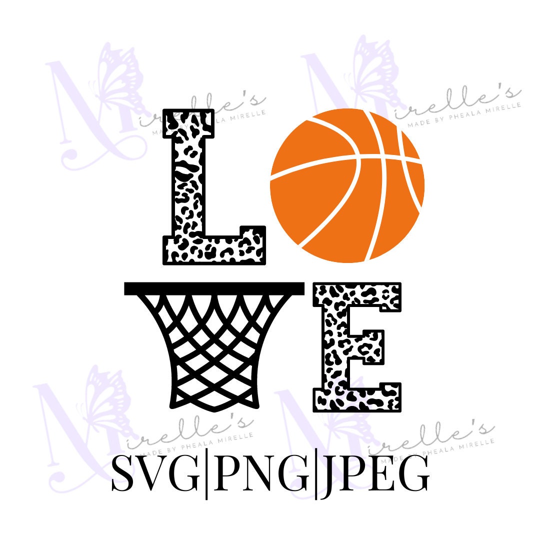 Love Basketball SVG, Cheetah Print Basketball SVG, PNG Files, Instant ...