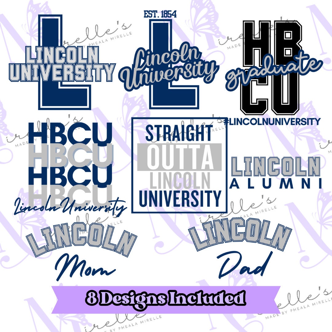 Lincoln University PNG Bundle, HBCU Collection, LU Apparel, Black ...