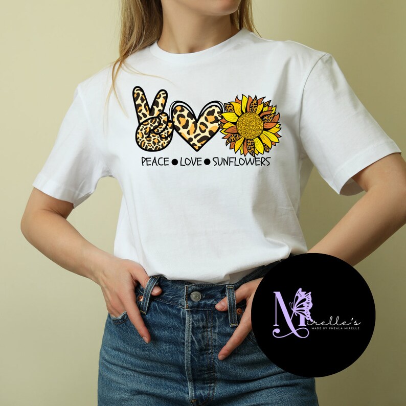 Peace Love Sunflowers SVG, Sunflowers SVG, Sunflowers PNG, Digital ...