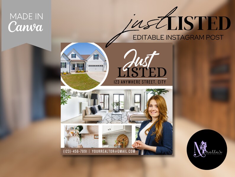 Just Listed Instagram Post, Real Estate Graphic, Real Estate Marketing ...