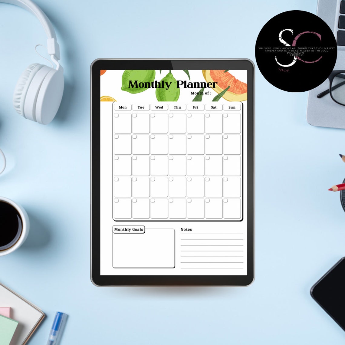 Monthly Planner Printable 4 Full Planner Monthly Planner - Etsy