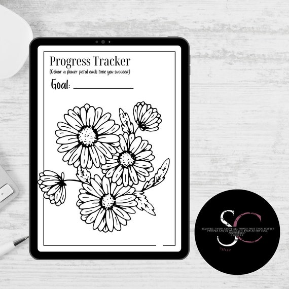 Progress Tracker Printable flowers - Etsy