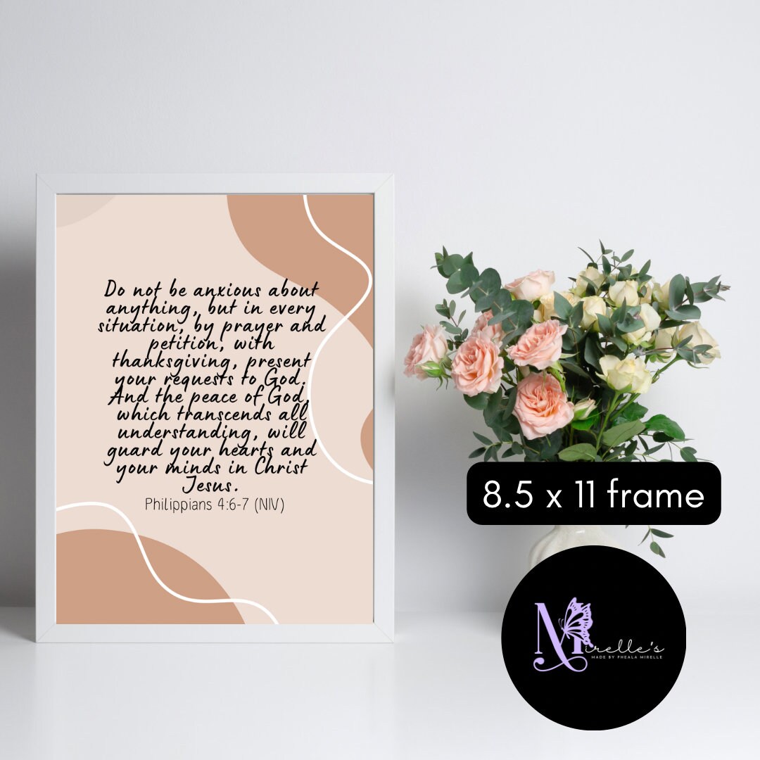 Philippians 4:6-7 Wall Art Printable (8.5 X 11), Printable Wall Art ...