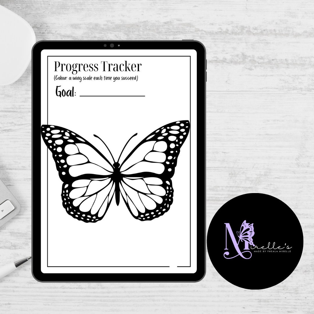 Progress Tracker Printable (butterfly), Printable Goals Tracker, Goals ...