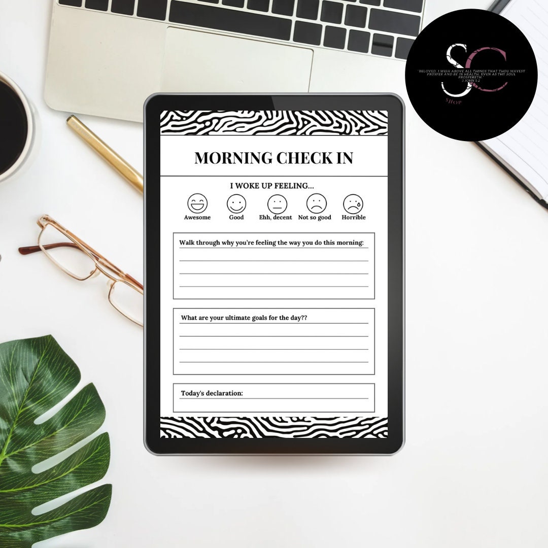 Morning Check in Printable, PDF Download, Instant Download, Morning ...
