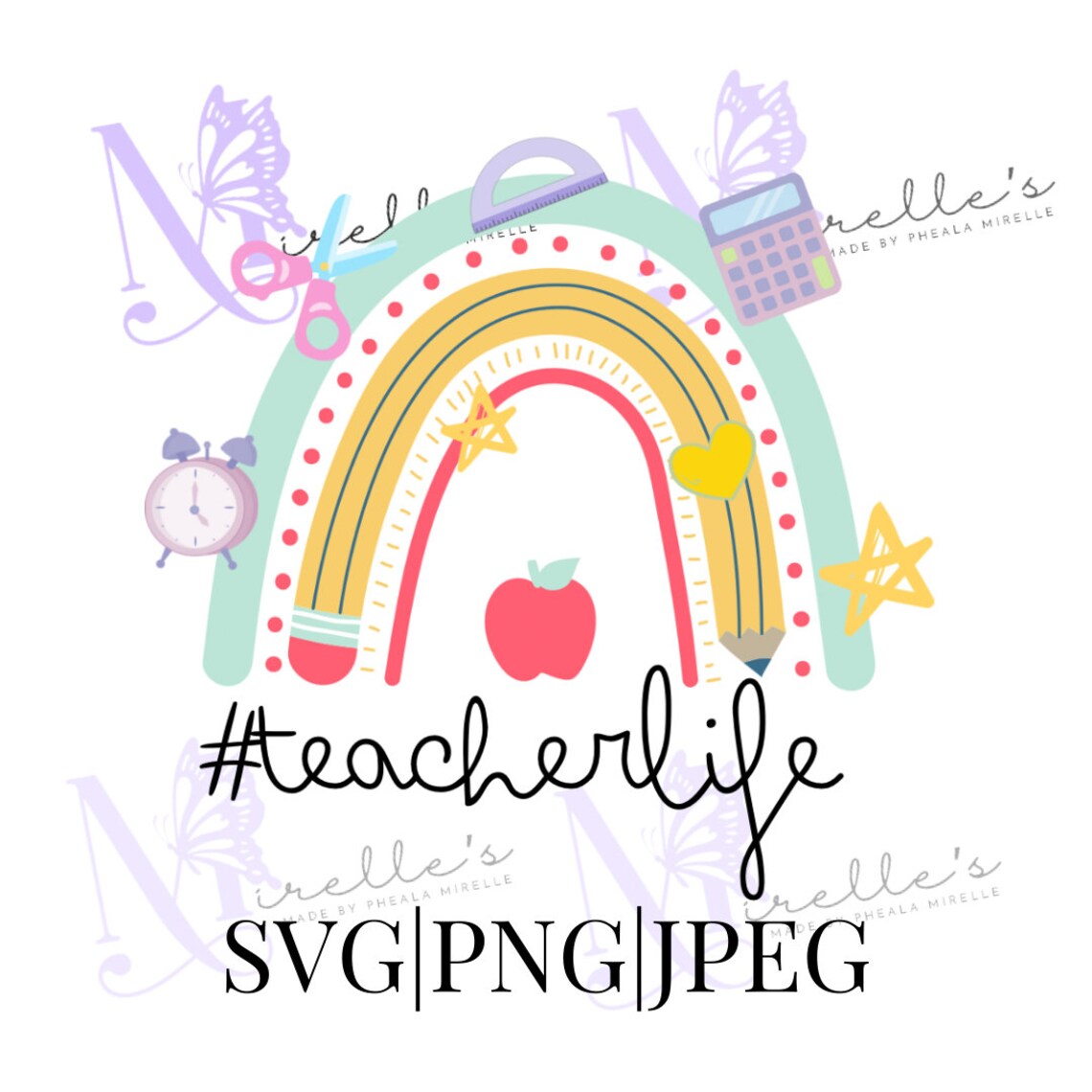 Teacher Life Rainbow SVG, PNG, JPEG Digital Download - Etsy