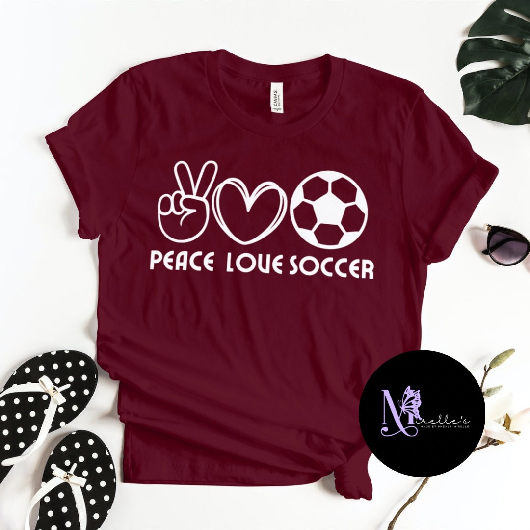 Peace Love Soccer Shirt, Soccer Shirt, Girls Soccer Shirt, Soccer Love ...