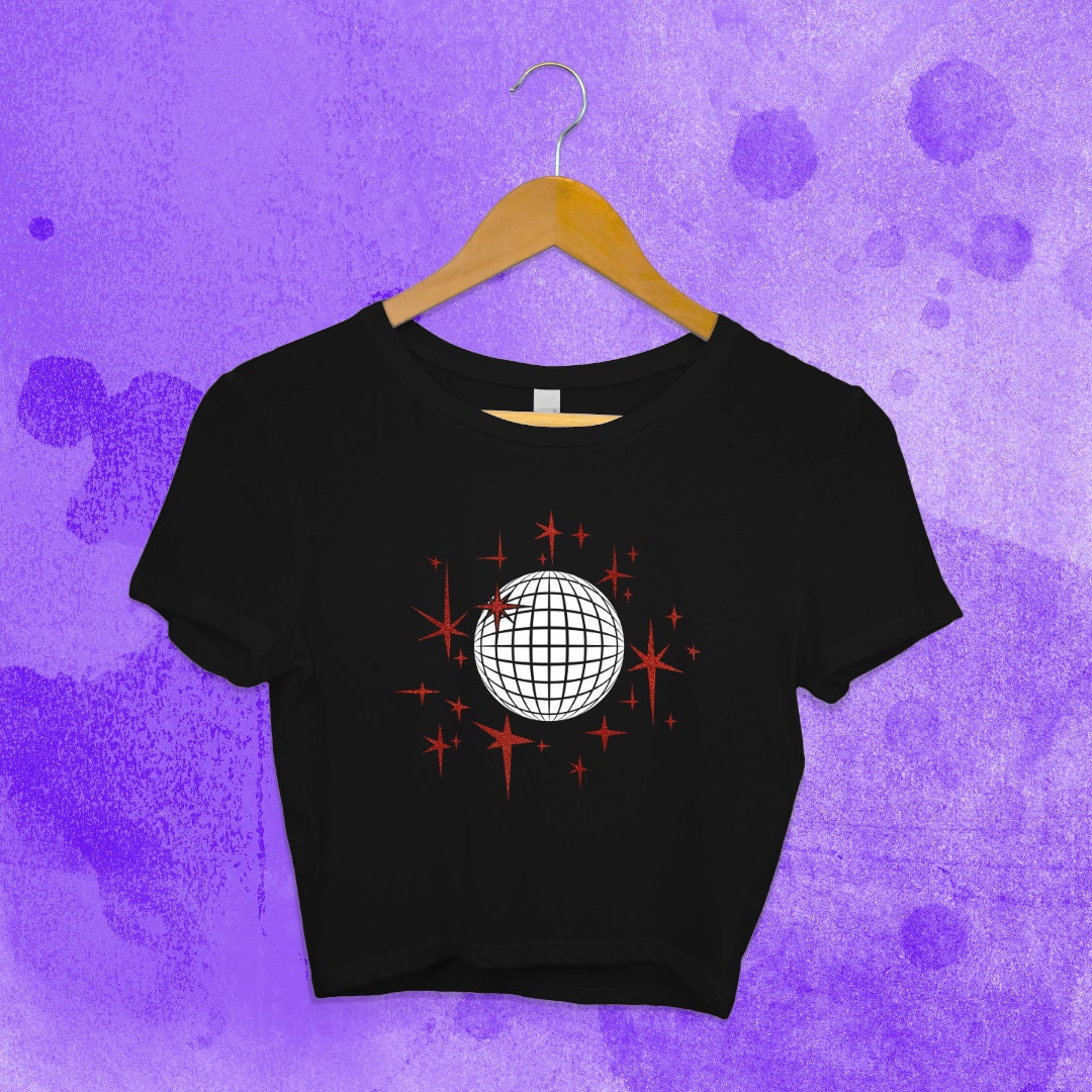 Y2K Glitter Ball Disco Ball Design With Glitter Stars - Etsy