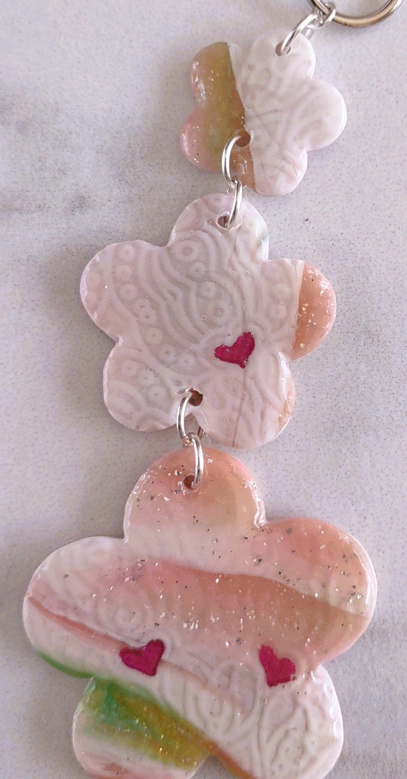 White and Pink Mandala Motif Key Chain Clip lavish Stardust Collection ...