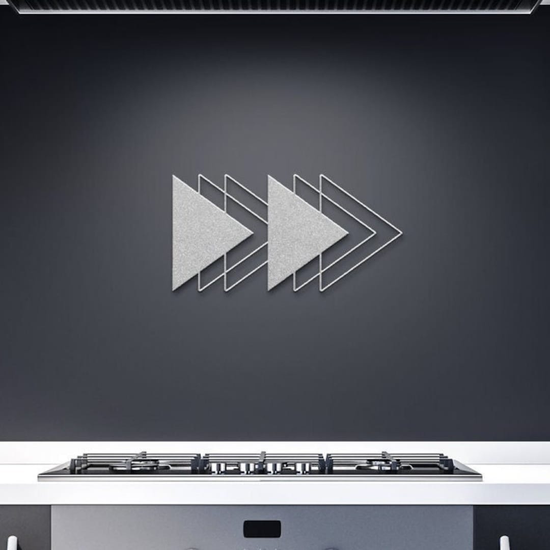 Abstract Triangle Metal Wall Art, Large Metal Wall Decor, Metal Frame ...