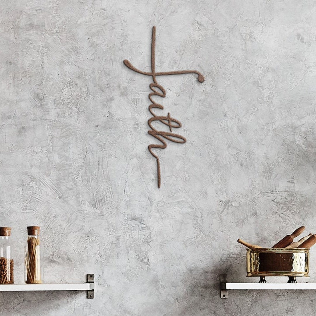 Faith Cross Metal Wall Art, Religious Jesus Wall Decor, Christian Wall ...