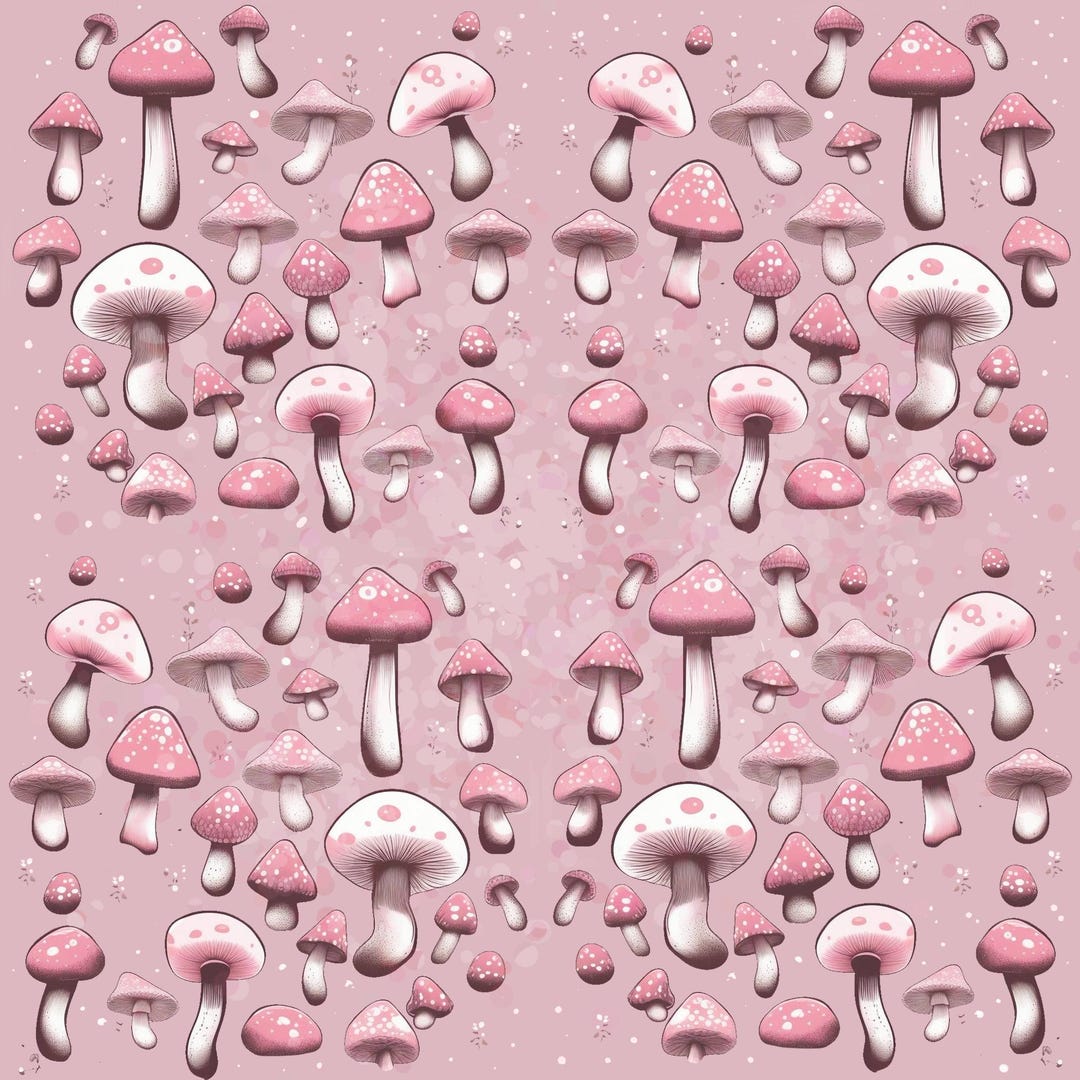 Pink Shroom Seamless Pattern - Etsy