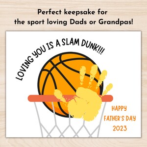 Father's Day Handprint Craft | Printable Basketball Handprint Art ...