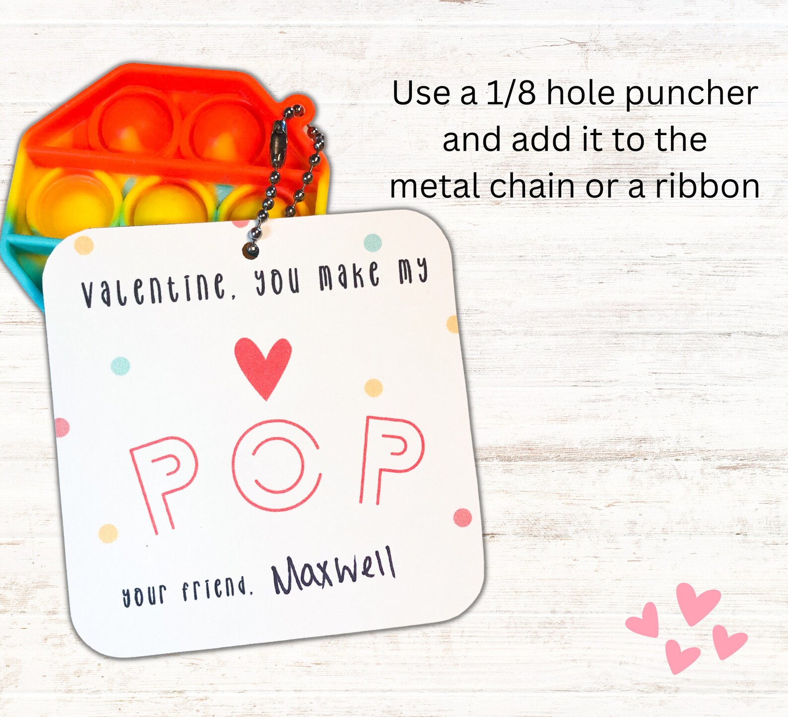 Pop It Valentine Gift Tags Printable Classroom Valentines Pop It Fidget ...
