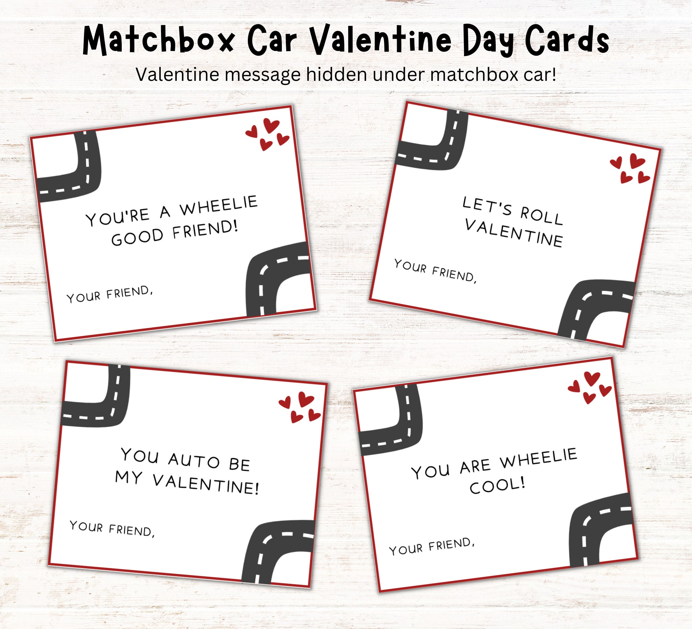 Printable Classroom Valentines Kids School Valentines Race Car ...